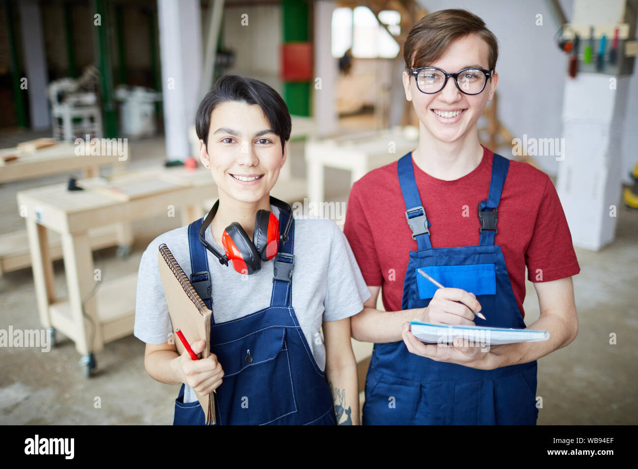 Cheerful carpentry workers portrait hi-res stock photography and images ...