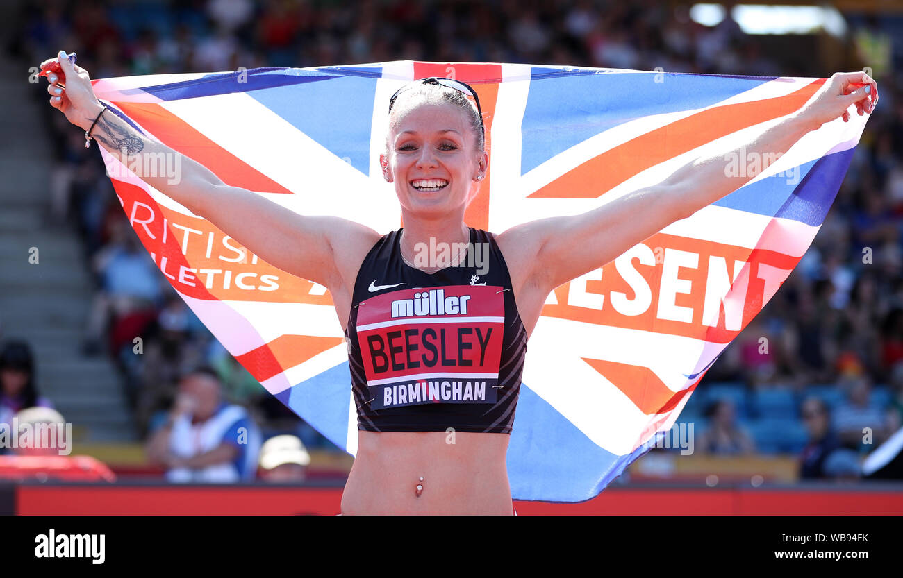 Meghan Beesley celebrates winning the Women's 400 Metres Hurdles during ...