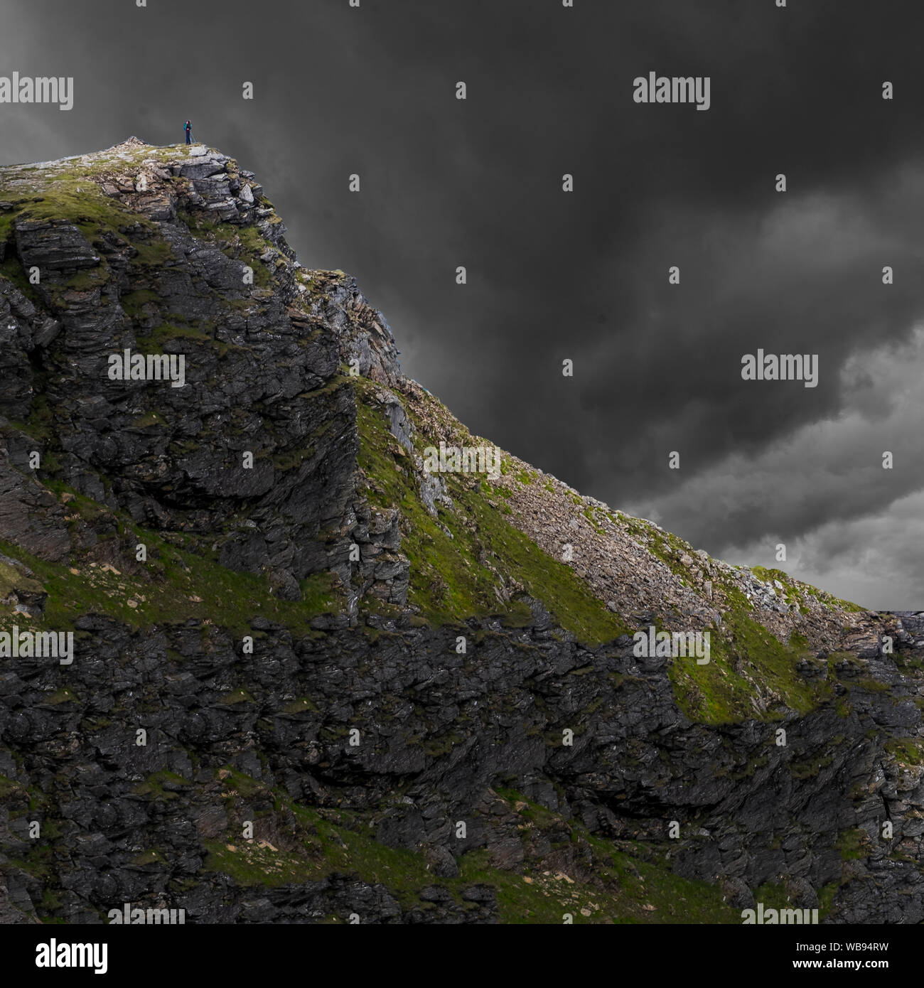 walkers on summit of ben lui, glen lochy, scotland, uk Stock Photo - Alamy