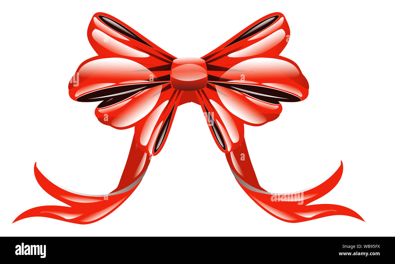 Bright red bow isolated on white background Stock Photo - Alamy