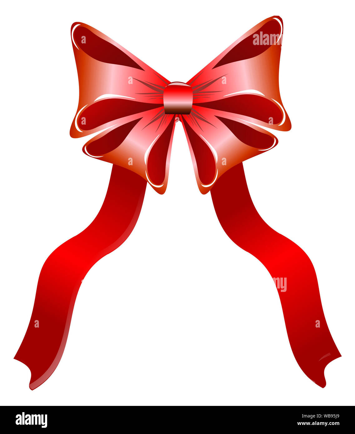 Bright red bow isolated on white background Stock Photo - Alamy