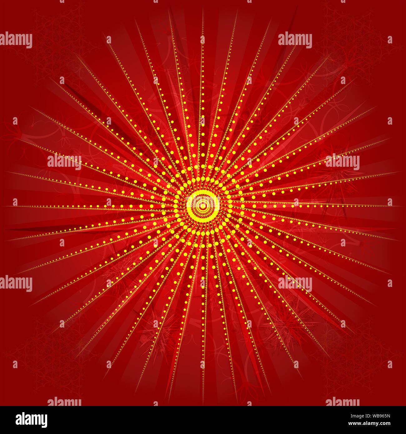 Abstract illustration of red celebration light background with golden ...