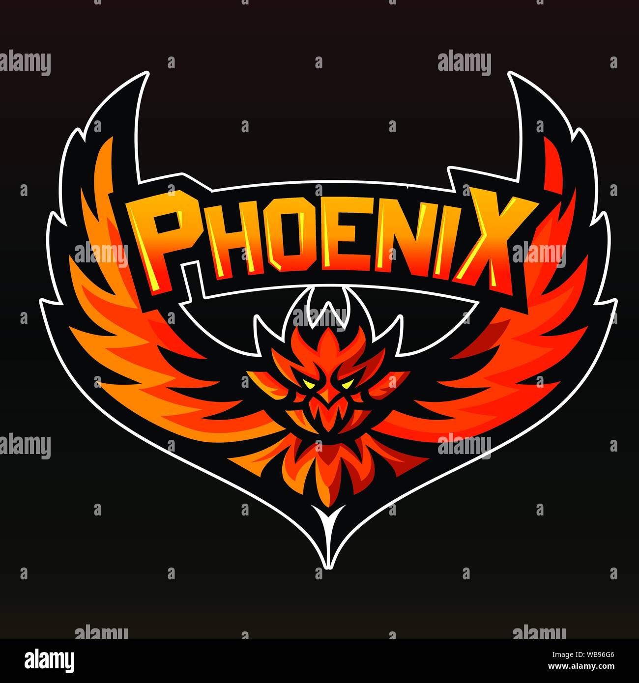 Phoenix, Mascot logo, Sticker, Vector illustration Stock Vector Image ...