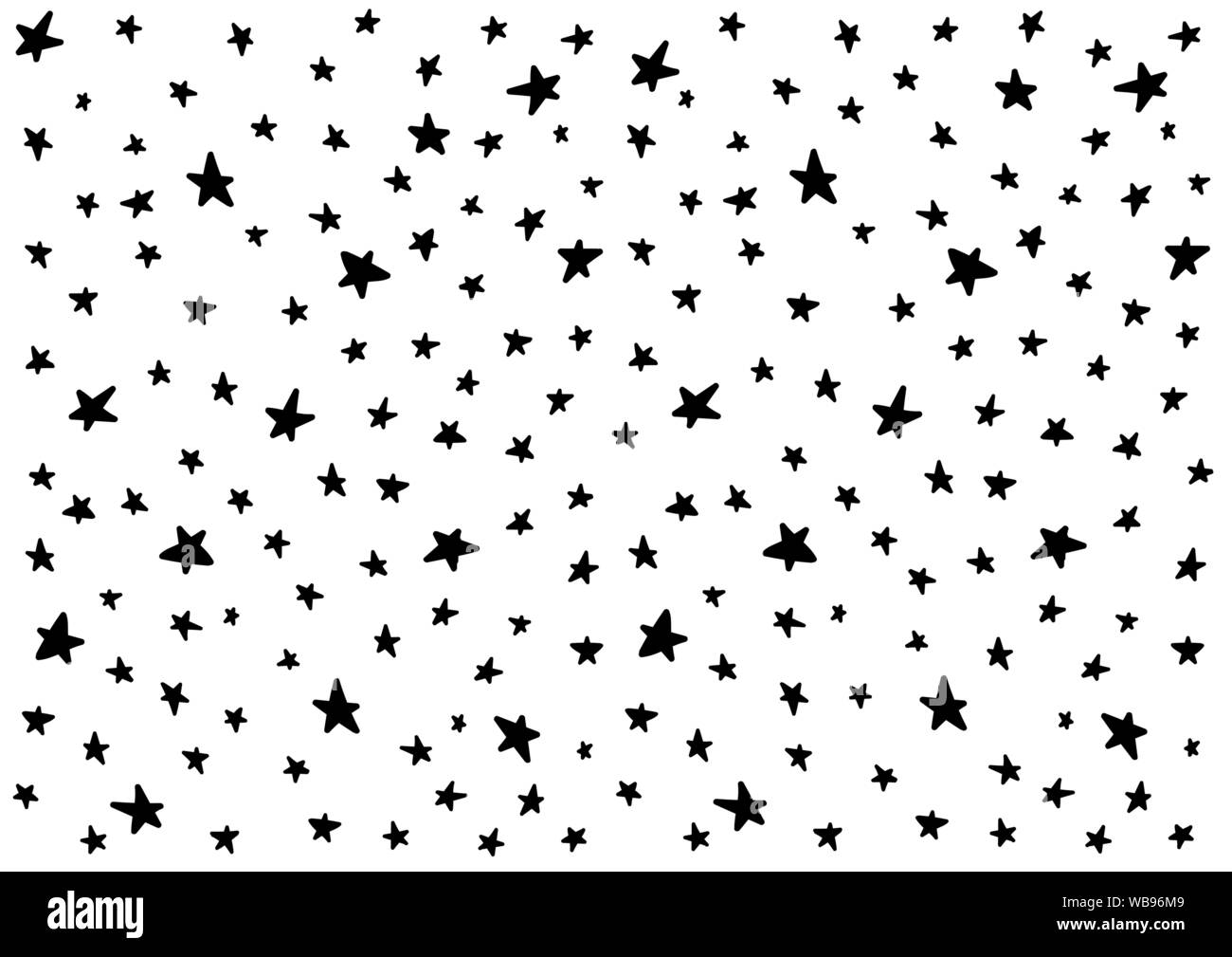 Doodle stars art. Vector stars isolated background. Pattern for ...