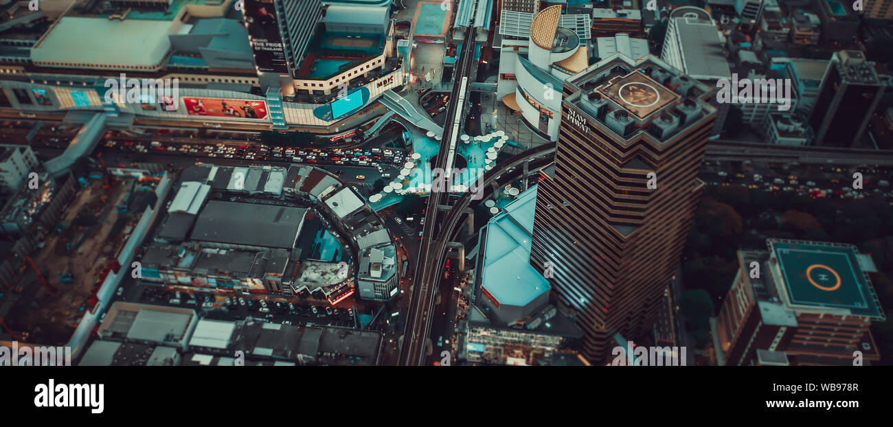 MBK Skywalk view from above in Bangkok Thailand Stock Photo - Alamy