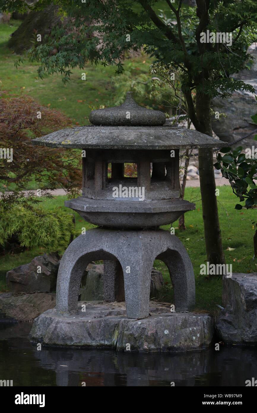 Small structure in a japanese garden Stock Photo - Alamy