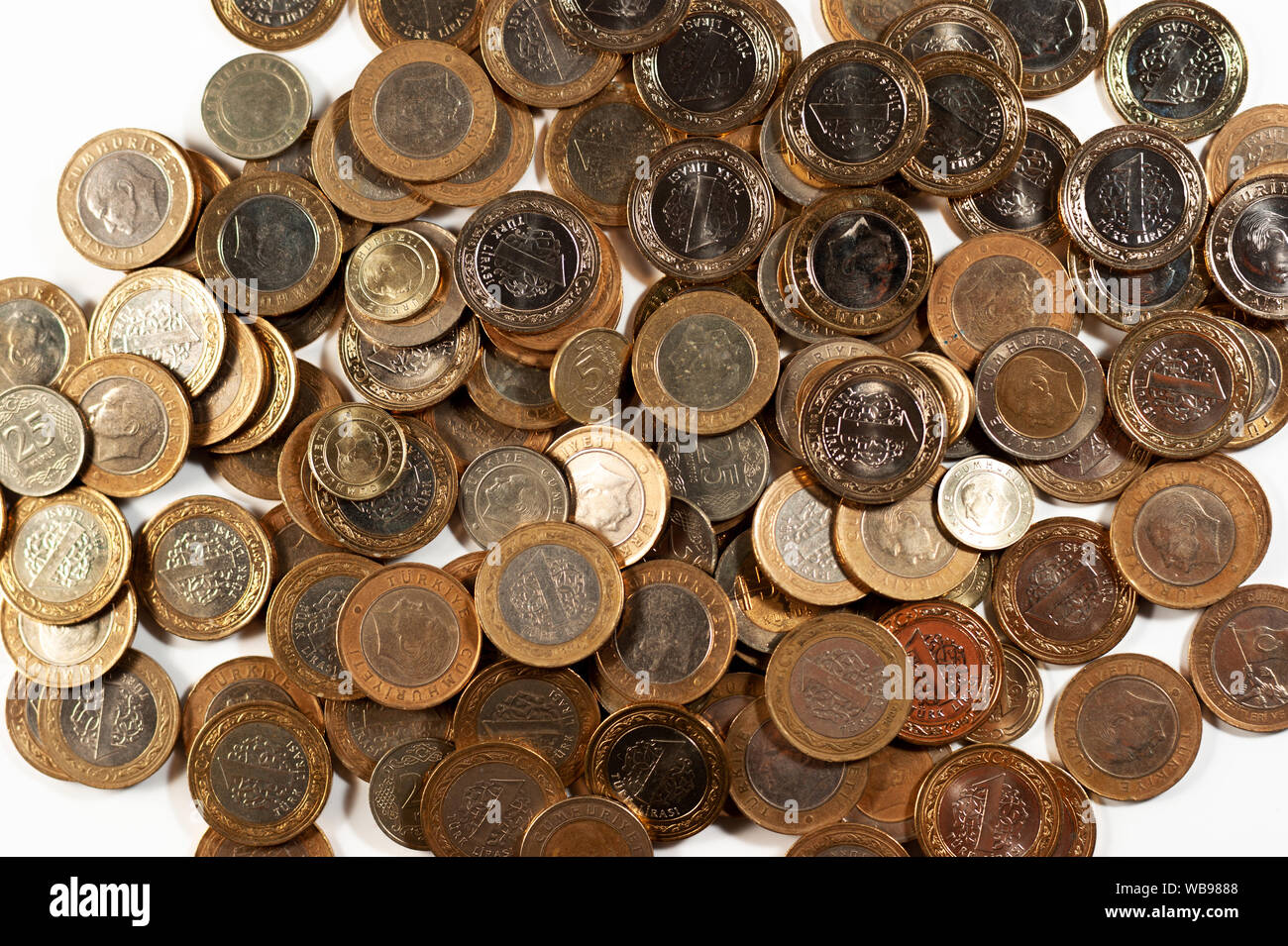 Pile of coins close up shot Stock Photo - Alamy