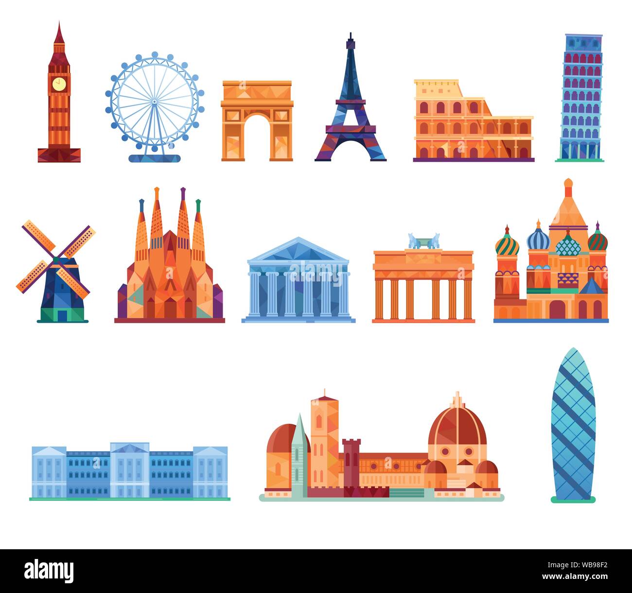 Europe landmark, Vector infographic elements Stock Vector Image & Art ...