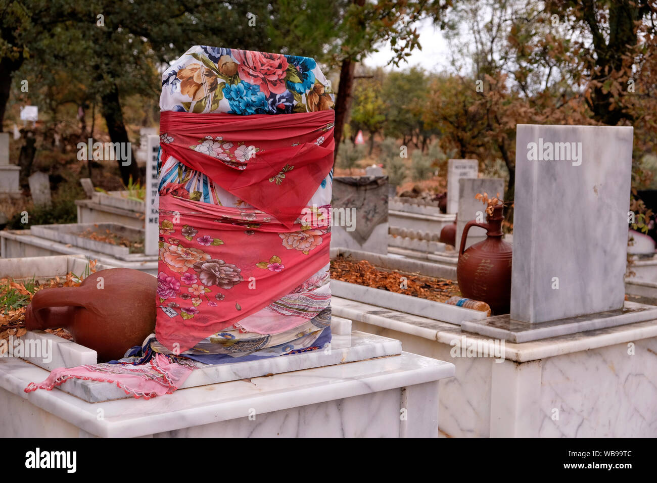 Decorated graves before religious holidays in some villages in Turkey ...