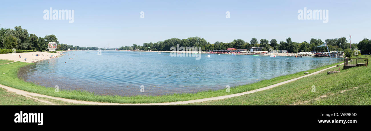 Belgrade, Serbia - August 08, 2019: Panoramic view of the beach by Ada ...