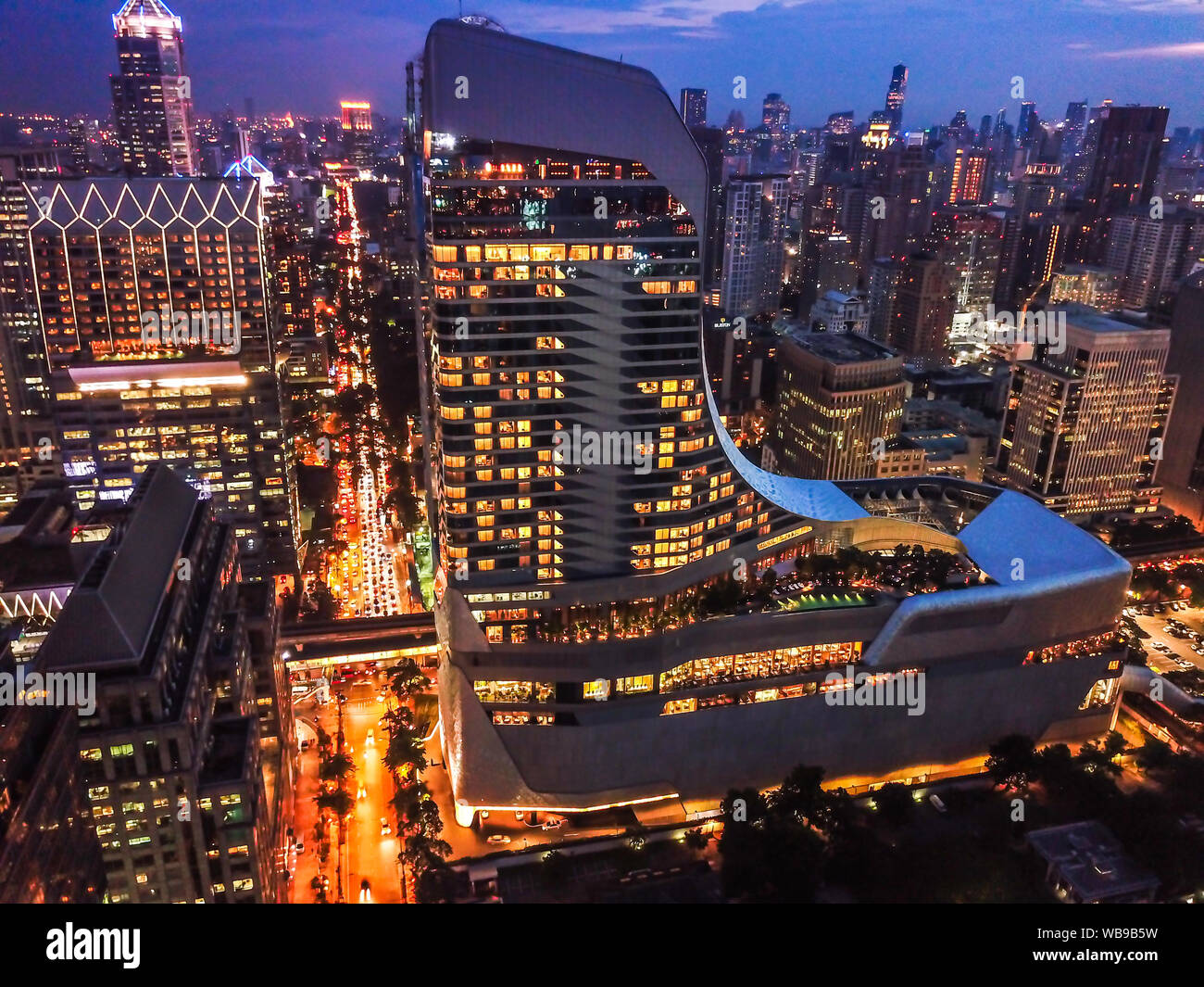 Ploenchit view from above in Bangkok in Thailand Stock Photo - Alamy