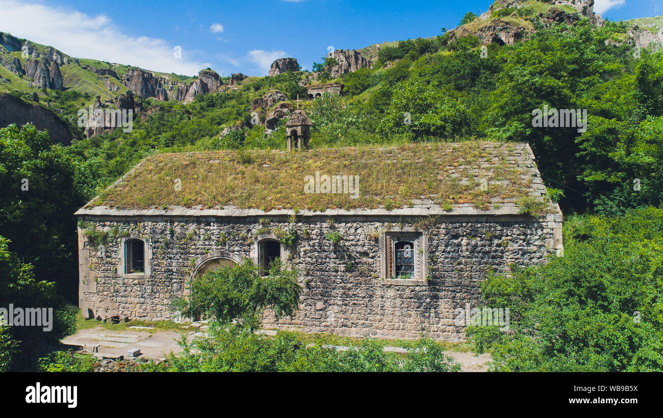 The ancient church in the mountains of the Caucasus, Armenia Stock ...