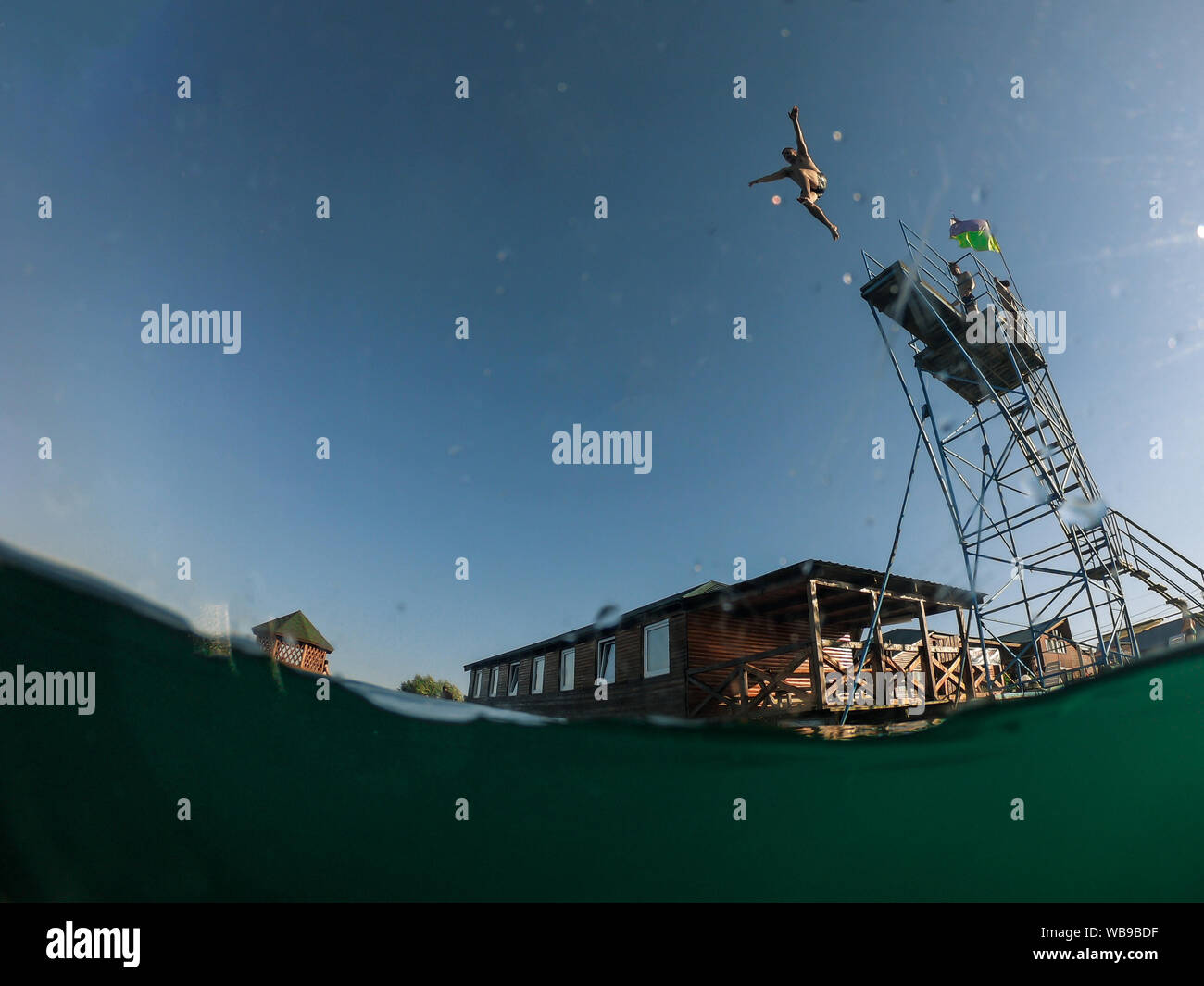 Jumping tower water hi-res stock photography and images - Alamy