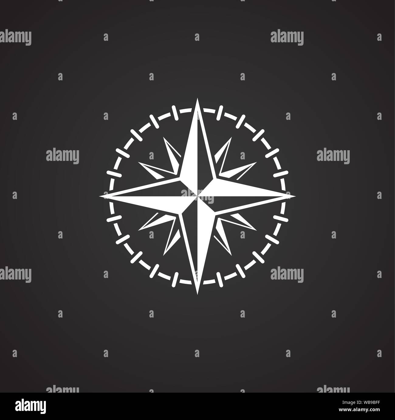 Windrose icon on background for graphic and web design. Simple ...