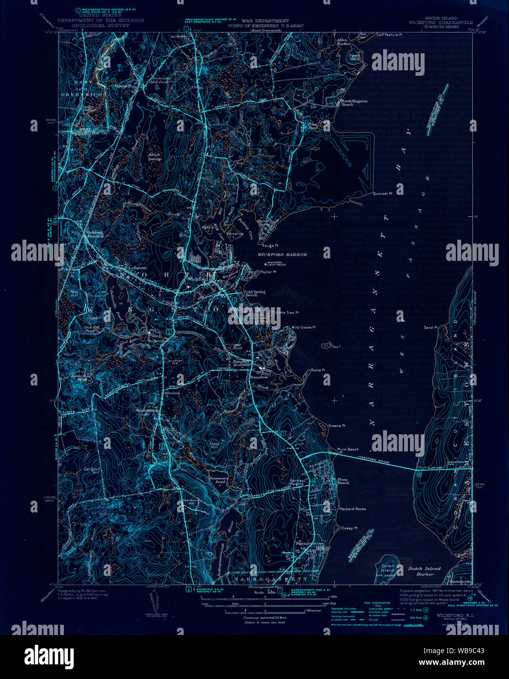 Map of wickford rhode island hi-res stock photography and images - Alamy