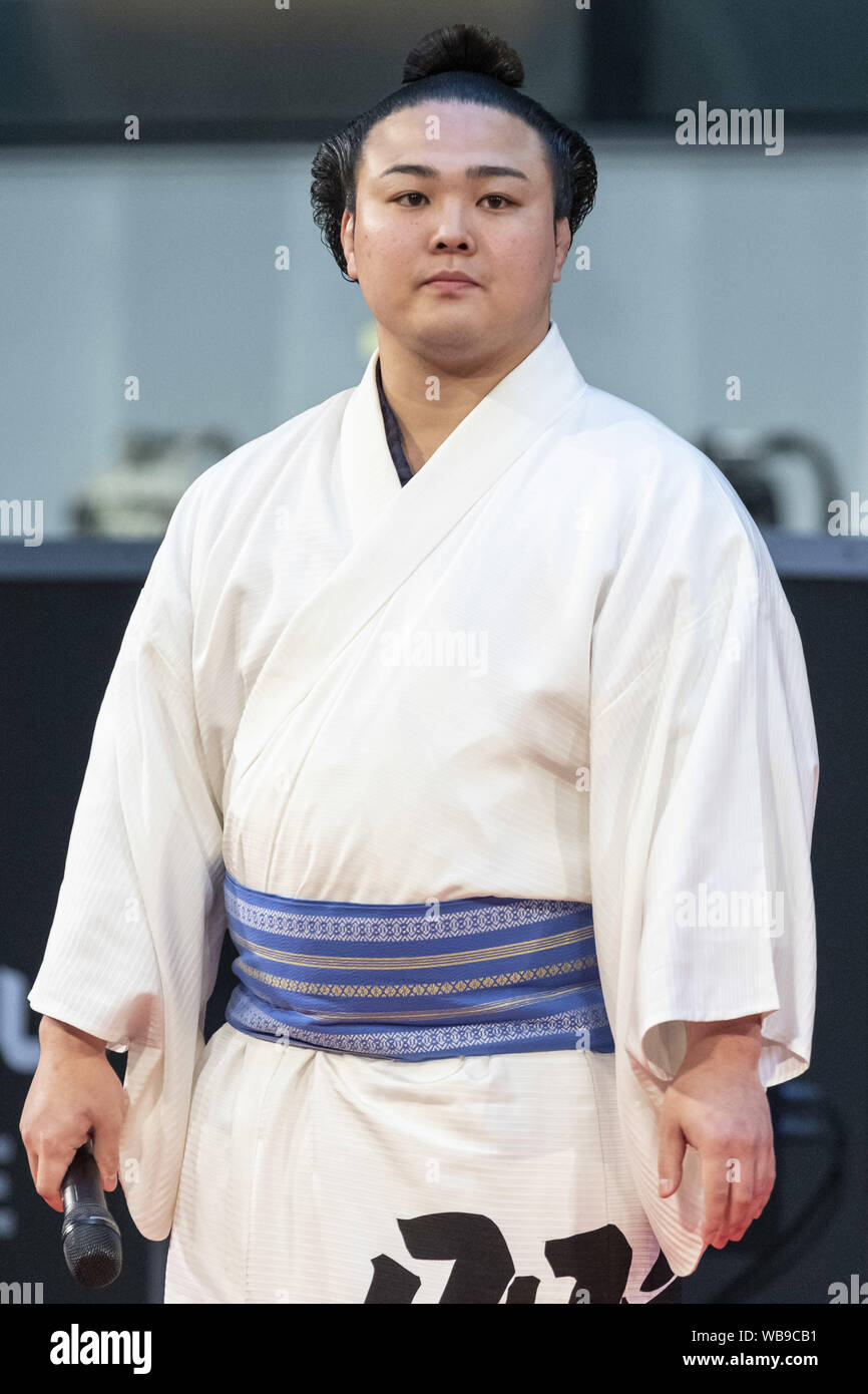 Tokyo, Japan. 25th Aug, 2019. Sumo wrestler Enho Akira attends a talk ...
