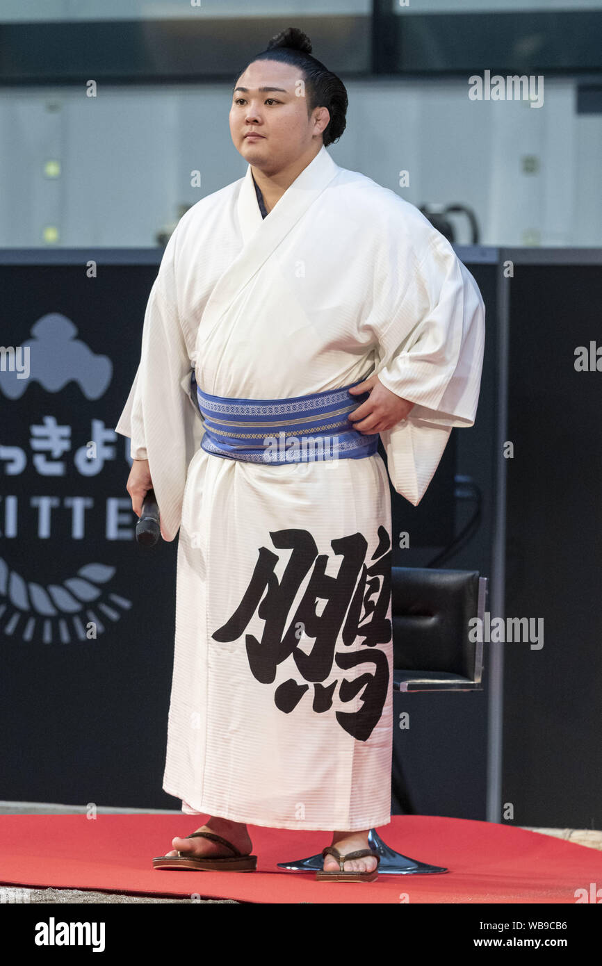 Tokyo, Japan. 25th Aug, 2019. Sumo wrestler Enho Akira attends a talk ...