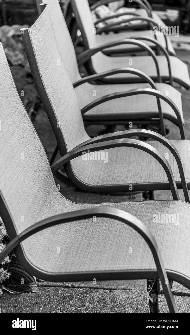 Row of chairs Black and White Stock Photos & Images - Alamy