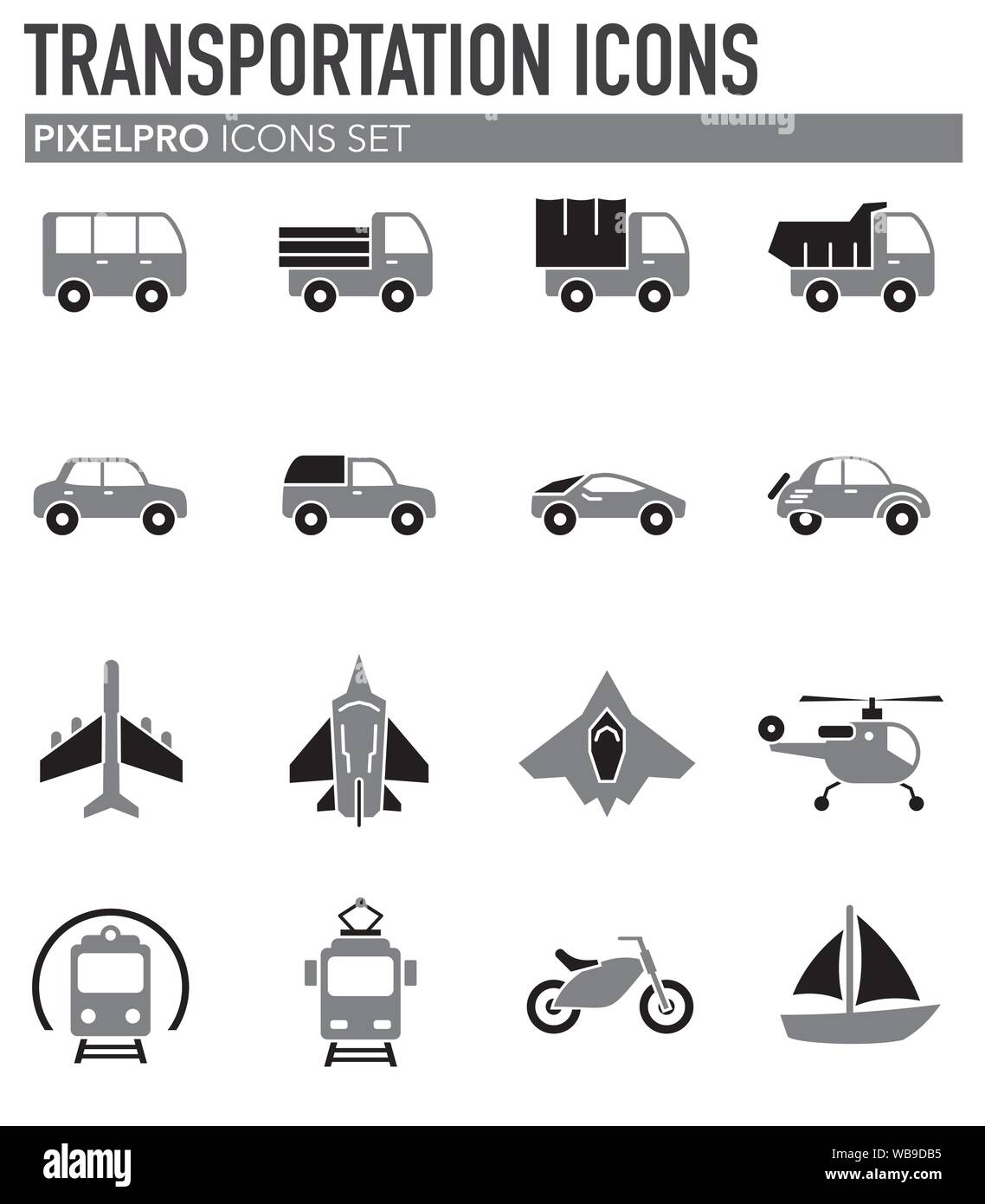 Transportation related icons set on background for graphic and web ...