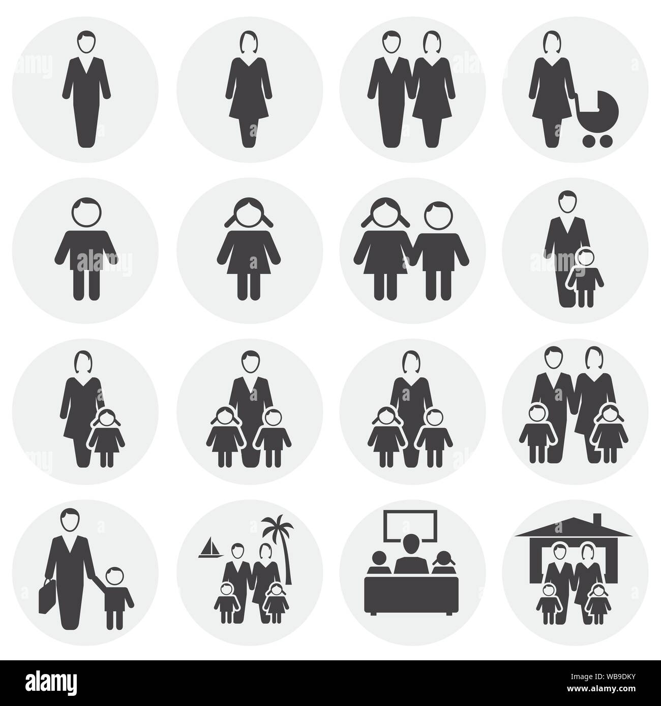 Family day related icons set on background for graphic and web design ...