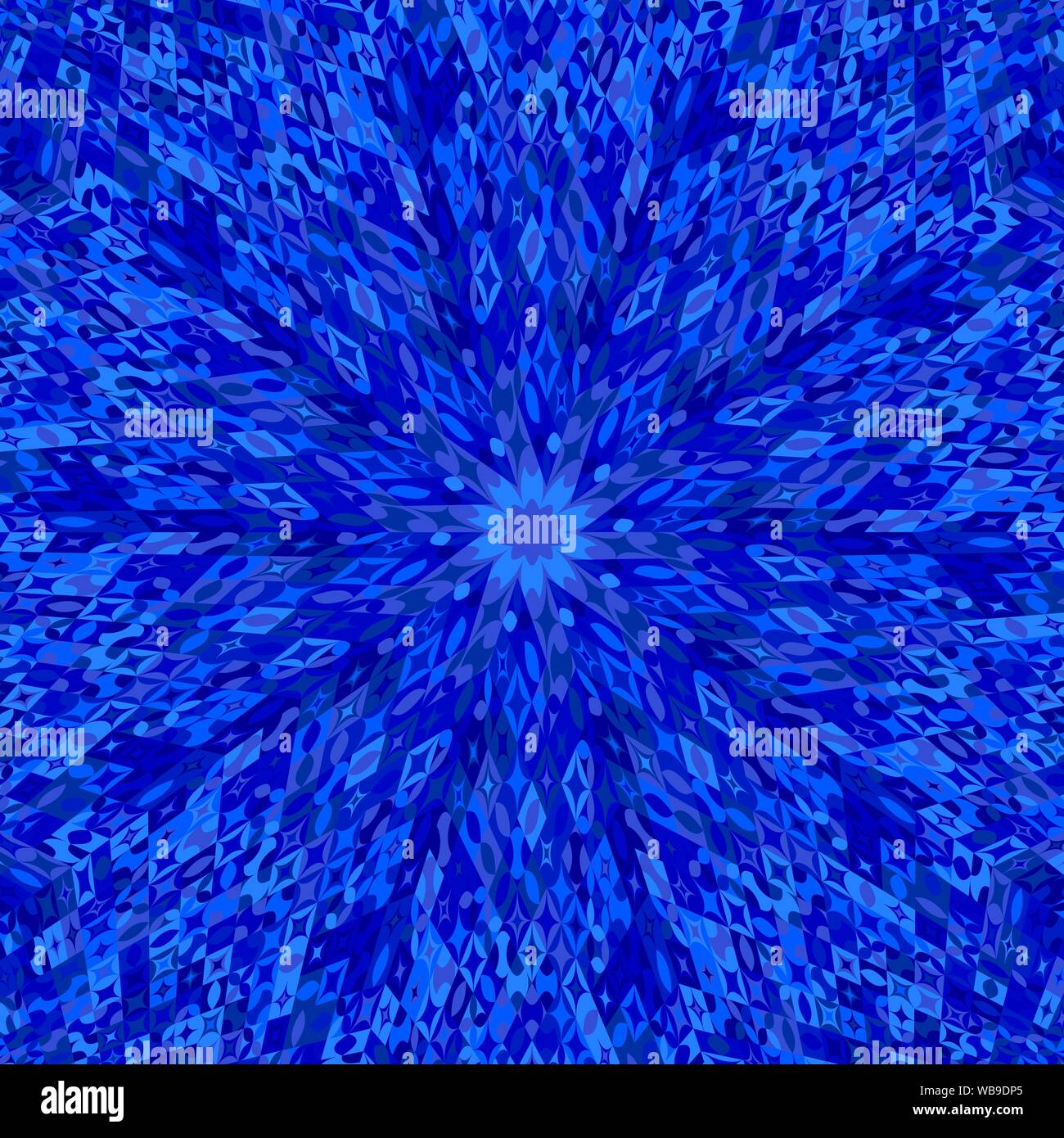 Colorful dynamic circular burst pattern mosaic background design - hypnotic vector graphic with ...