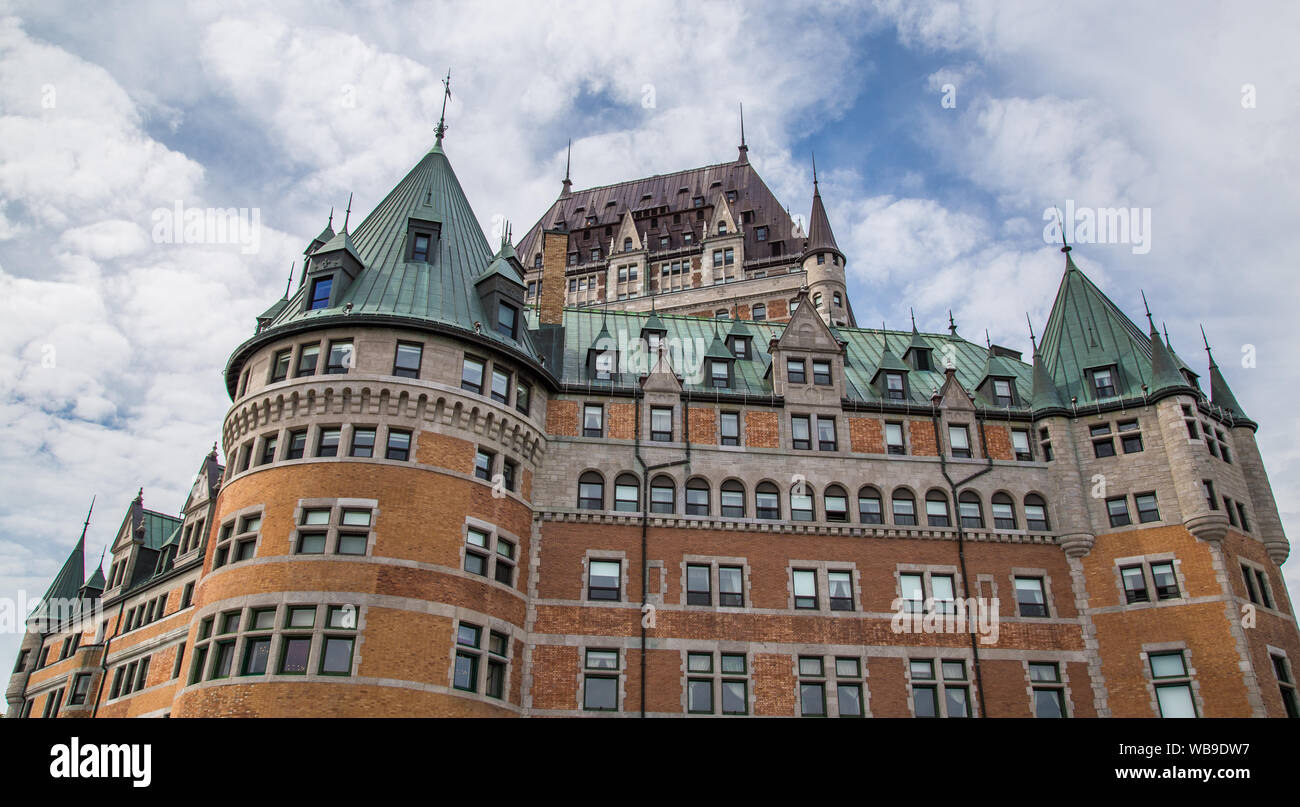 Chateau Frontenac hotel in Quebec City streets in Canada Stock Photo ...