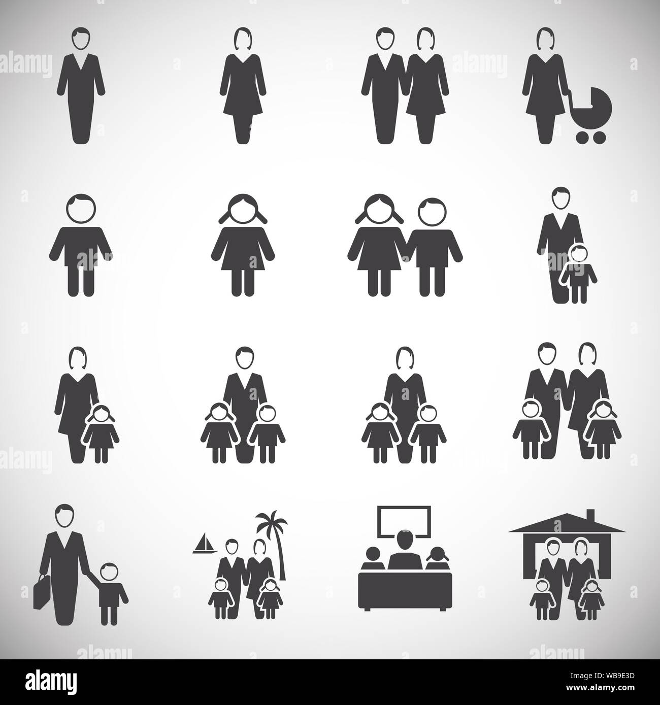 Family day related icons set on background for graphic and web design ...