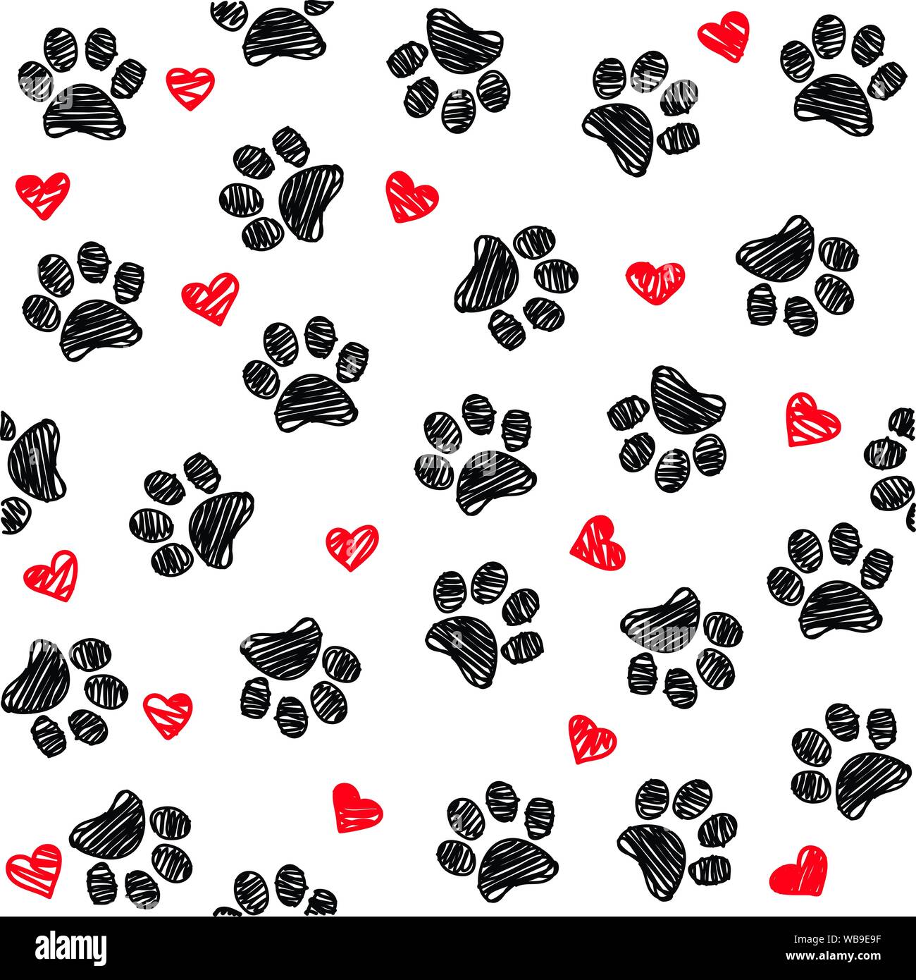 Paw Print Heart Background