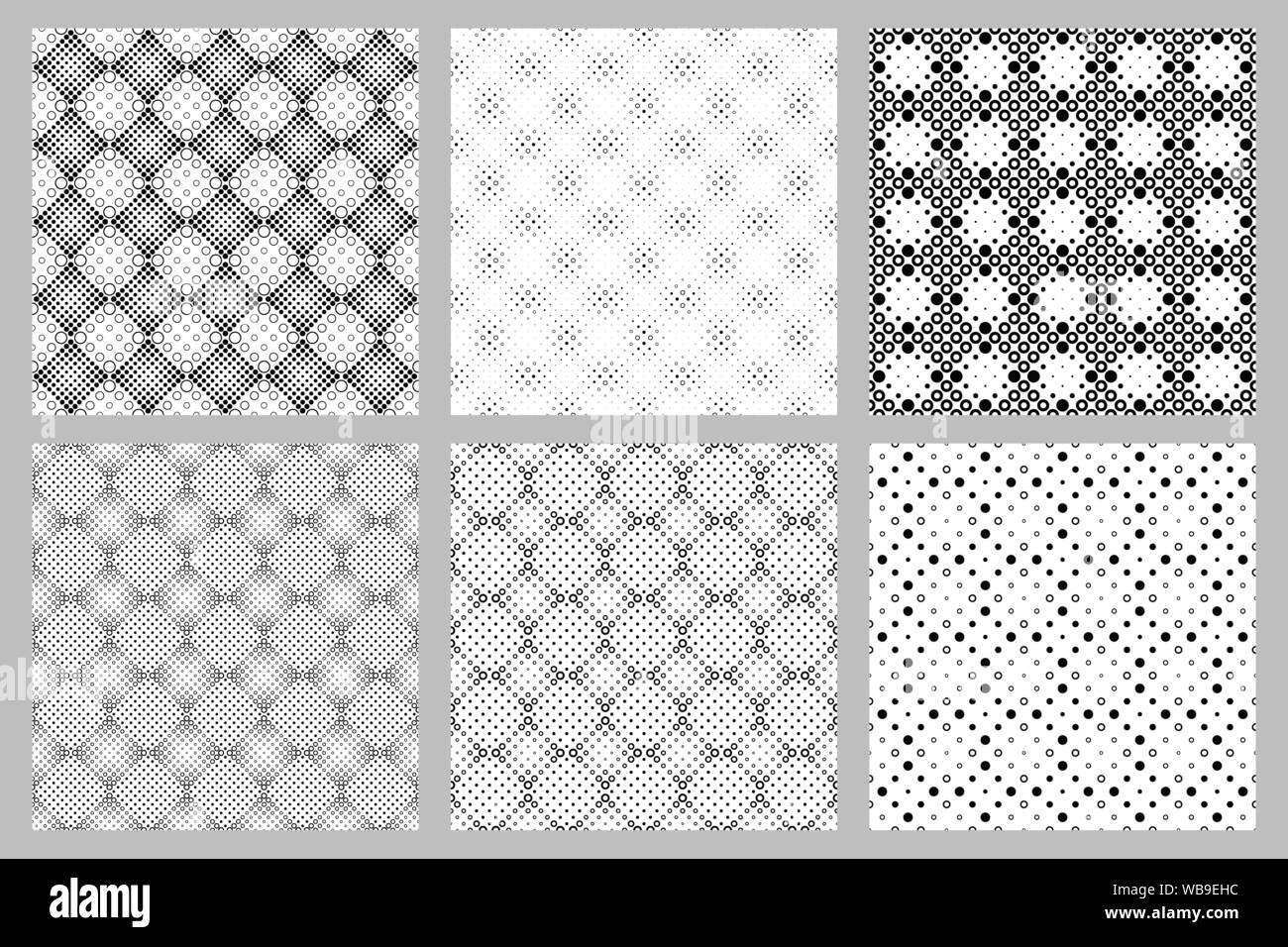 Geometrical Seamless Circle Pattern Background Design Set Abstract