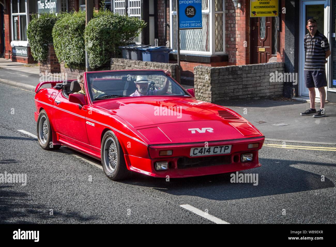 C414CTP TVR red at the Ormskirk Motorfest in Lancashire, UK Stock Photo ...