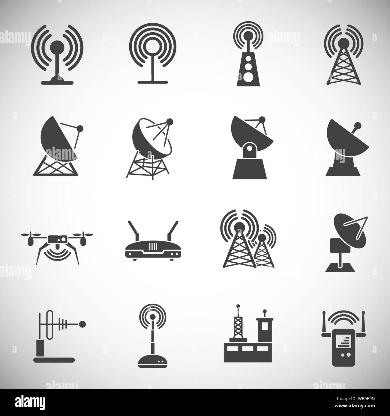 Antennas related icons set on background for graphic and web design ...