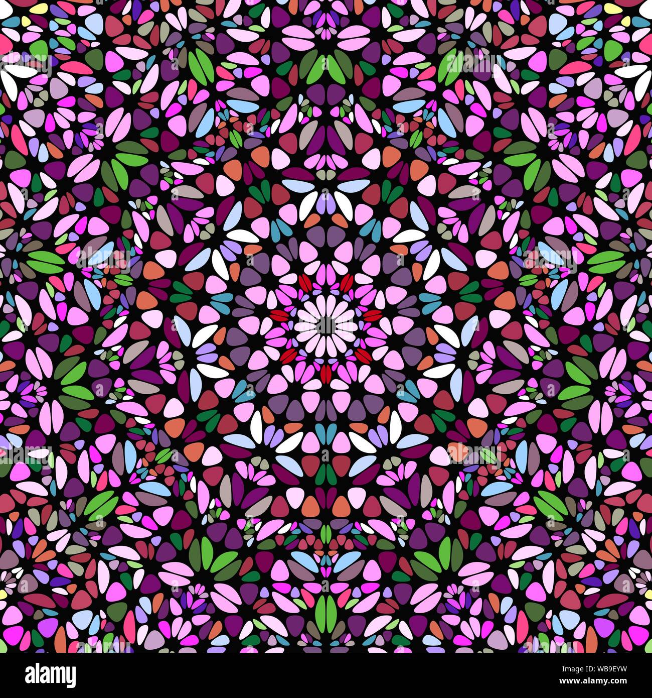 Geometrical flower mosaic pattern background design - colorful ...