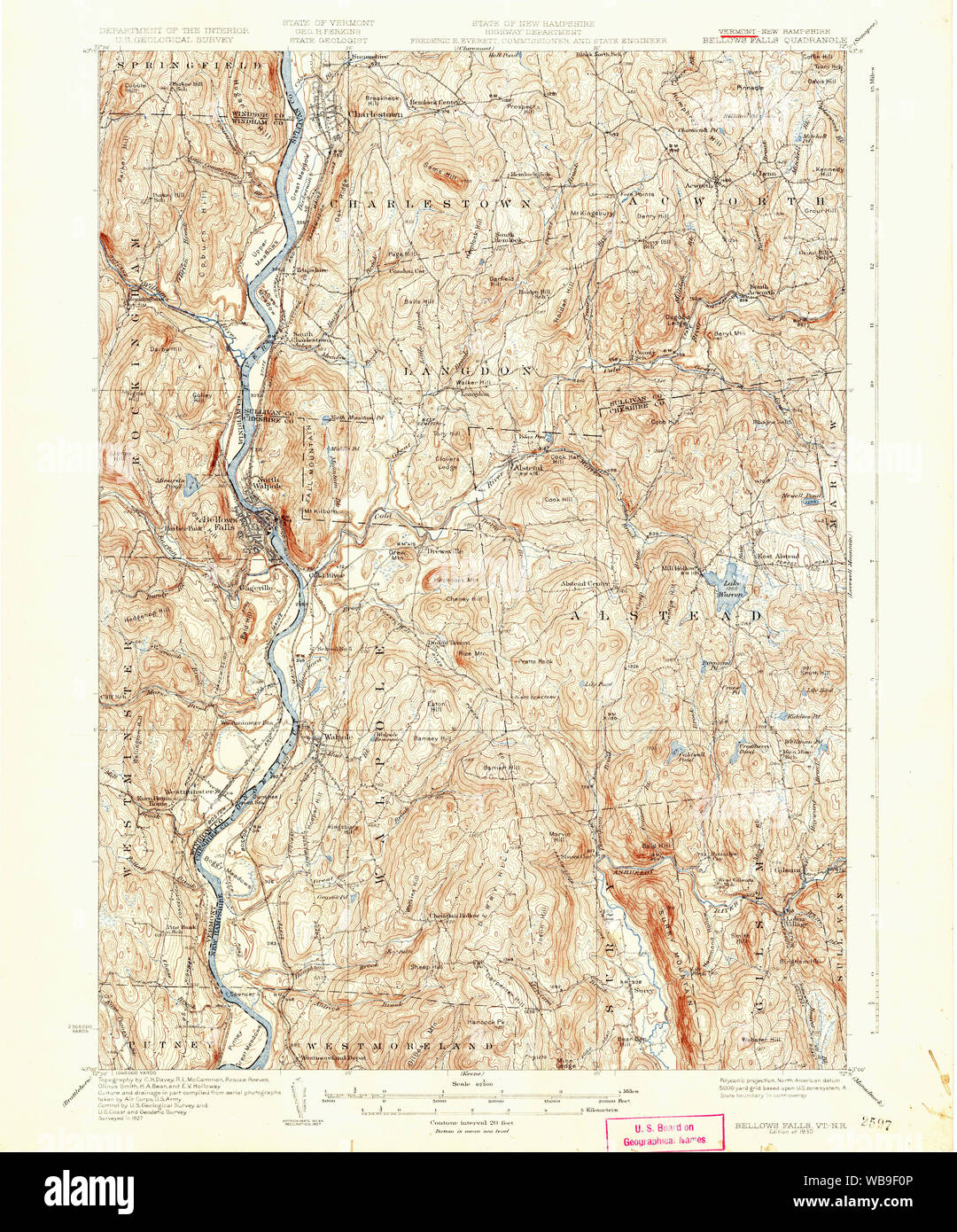 Map of bellows falls hi-res stock photography and images - Alamy