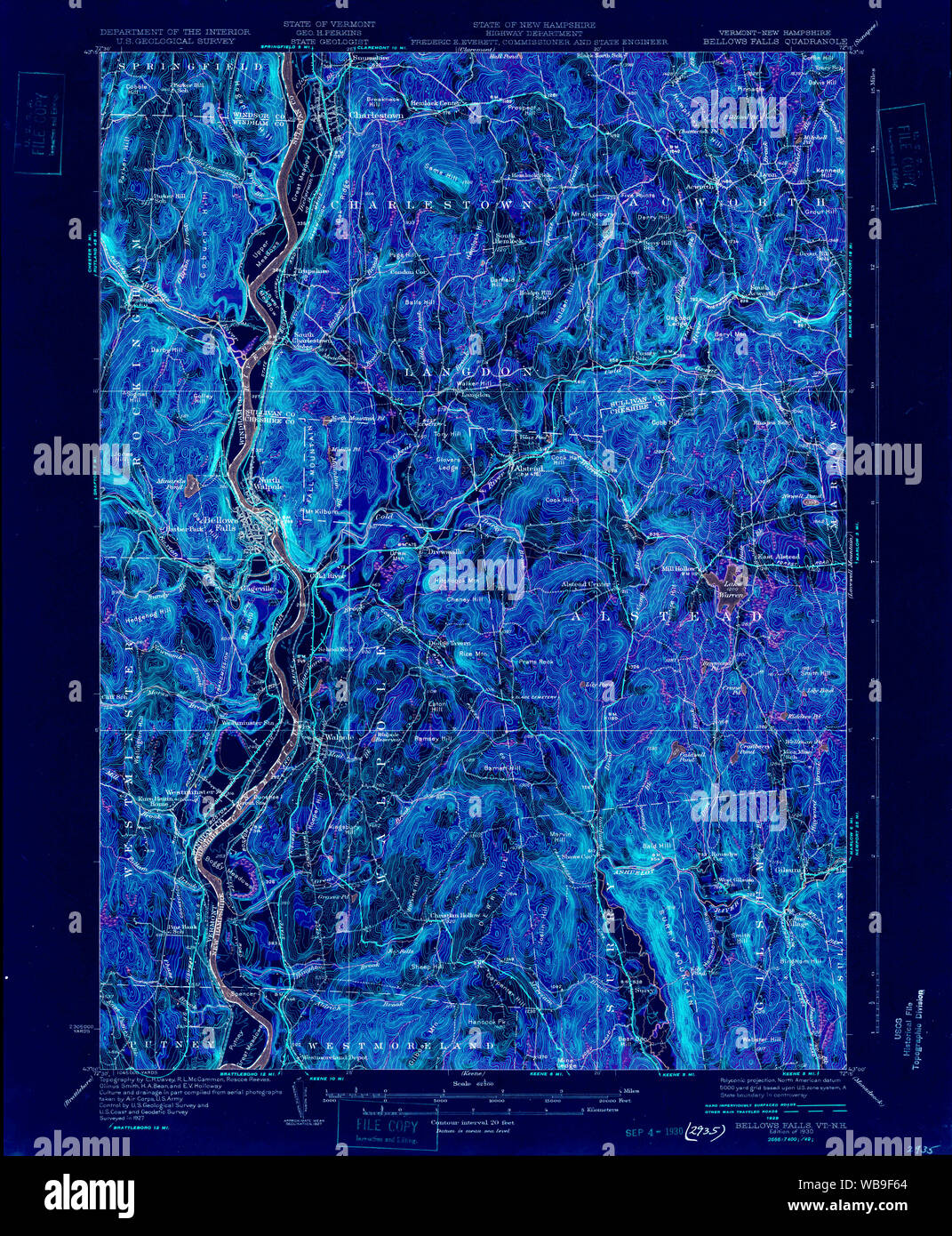 Map of bellows falls hi-res stock photography and images - Alamy