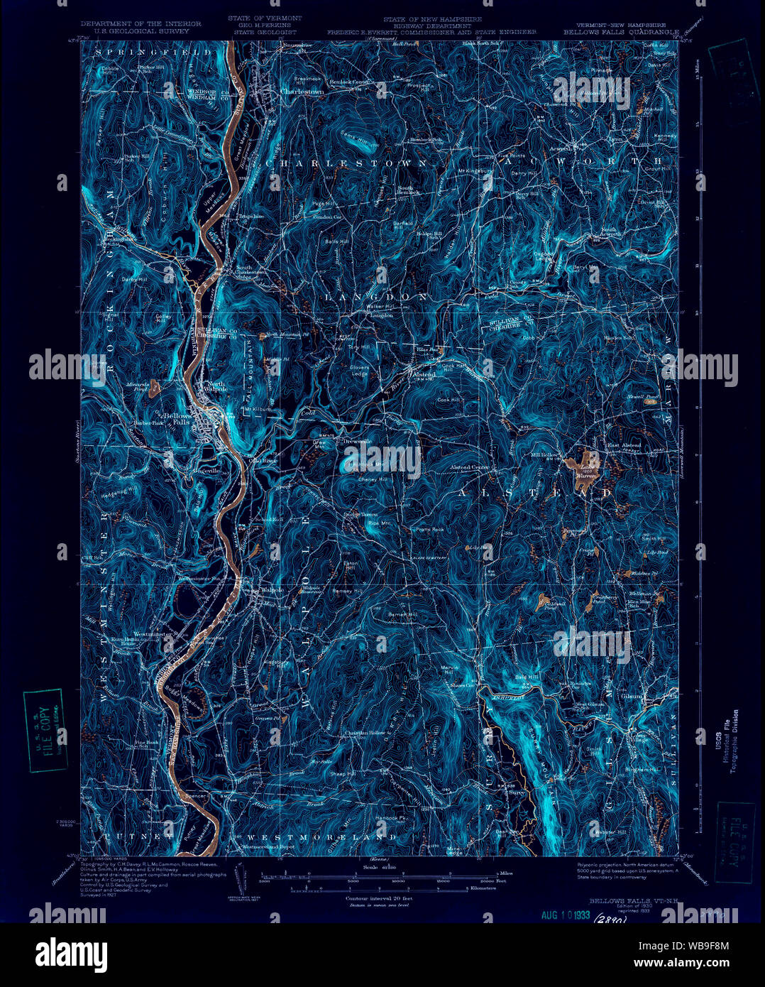 Map of bellows falls hi-res stock photography and images - Alamy