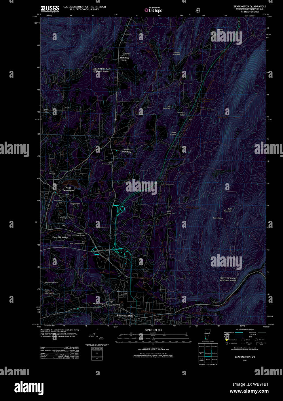 Map Of Bennington High Resolution Stock Photography and Images - Alamy