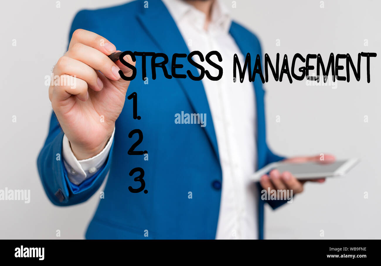 Conceptual hand writing showing Stress Management. Concept meaning ...
