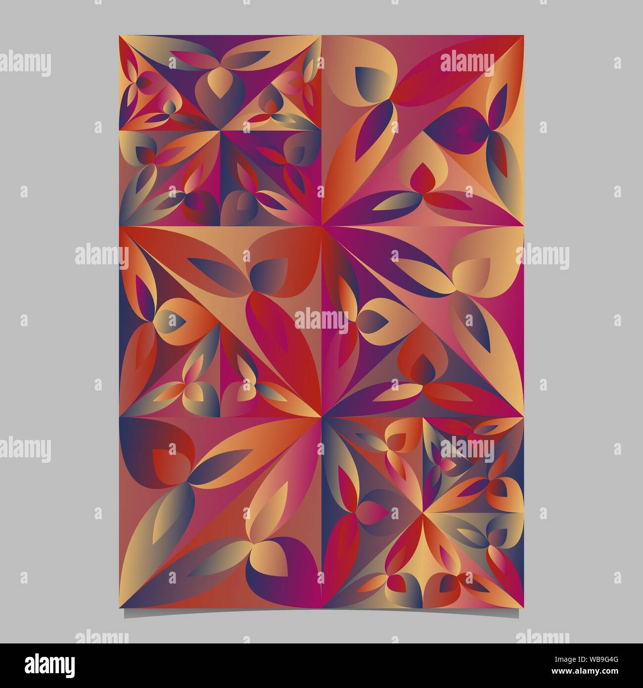 Geometrical triangular flower poster background template - abstract ...
