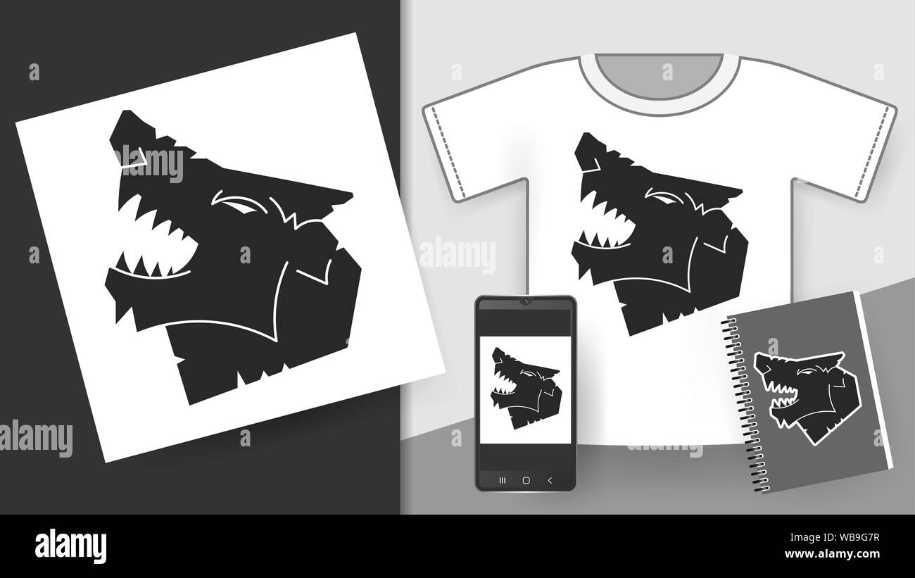 Wolf Logo Vector Logo Design Template. Vector Illustration For T-shirts ...