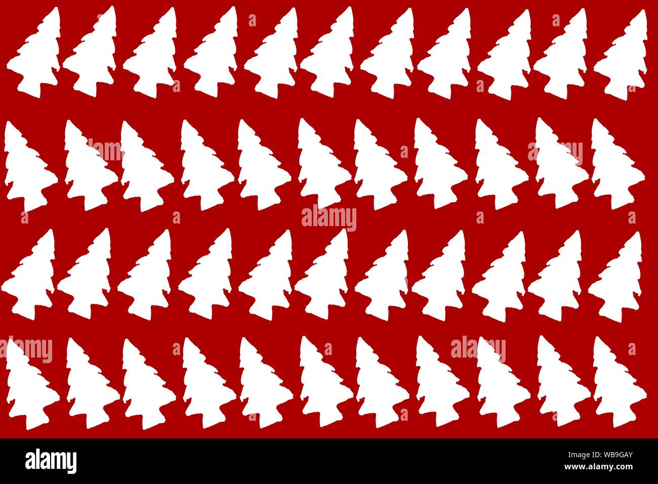Christmas tree vector pattern. Maroon color background with small white ...