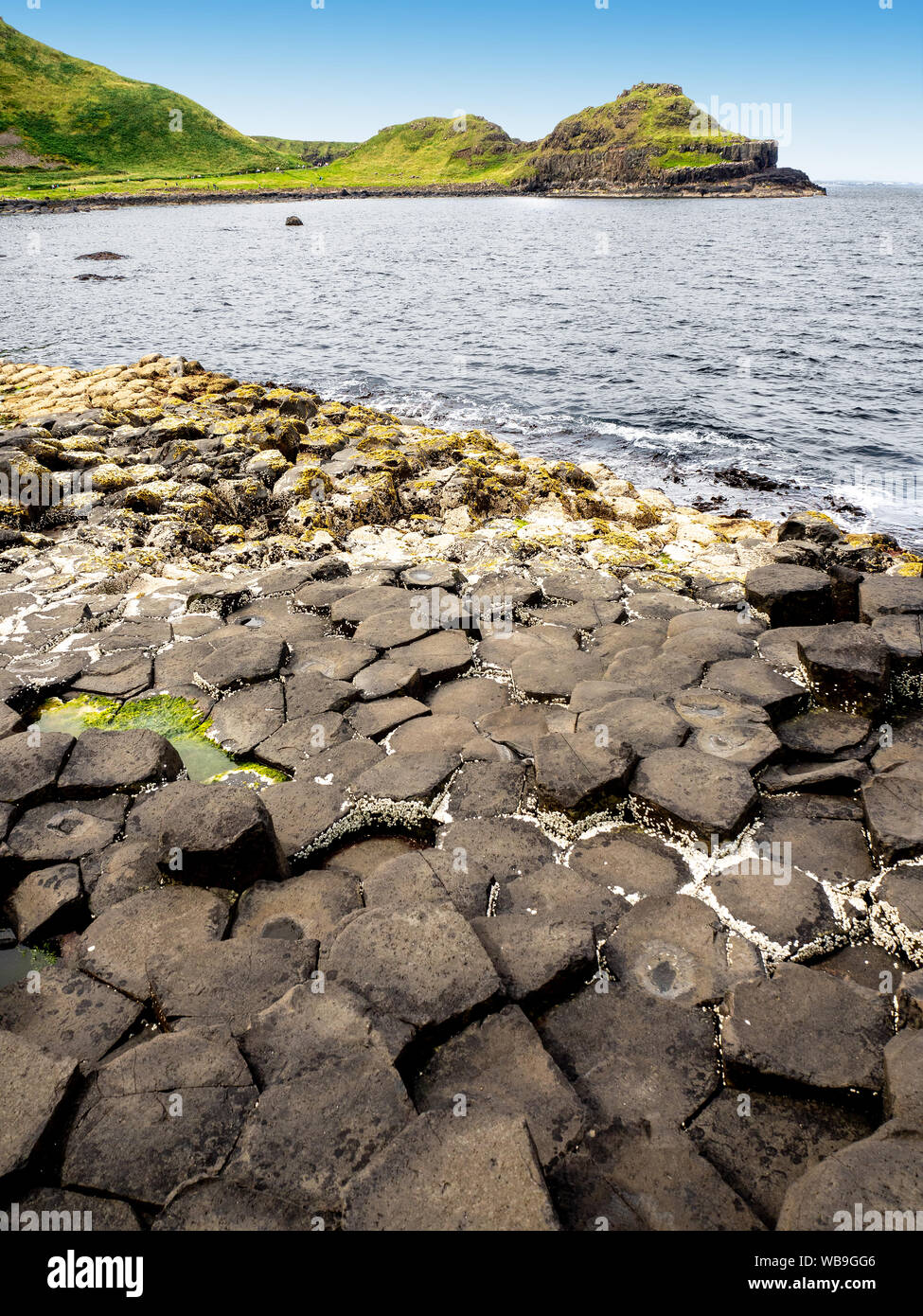 Giant’s Causeway, Northern Ireland, UK. Unique hexagonal and pentagonal ...