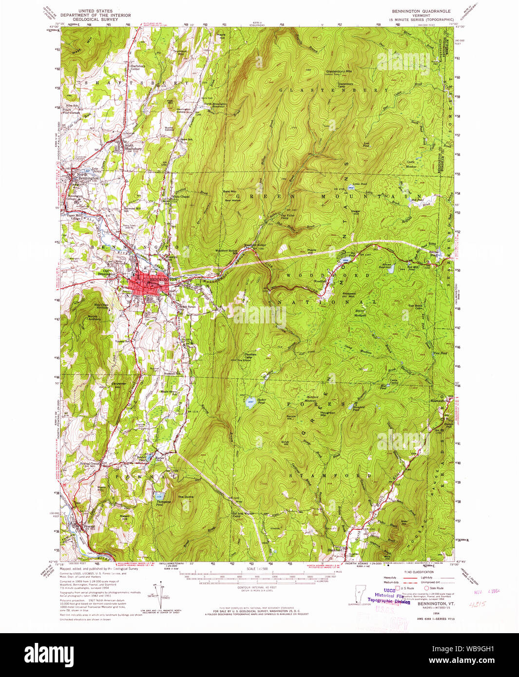 Map of bennington Cut Out Stock Images & Pictures - Alamy