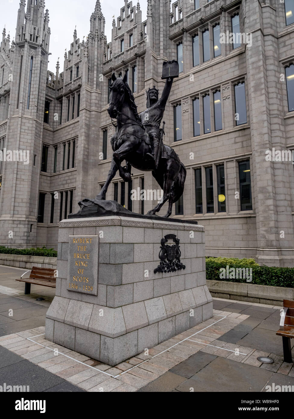 Statue of Robert the Bruce in front of Marischal College on July 25 ...