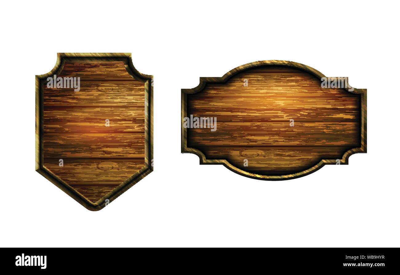 Vector realistic illustration of wooden signboard Stock Vector Image ...