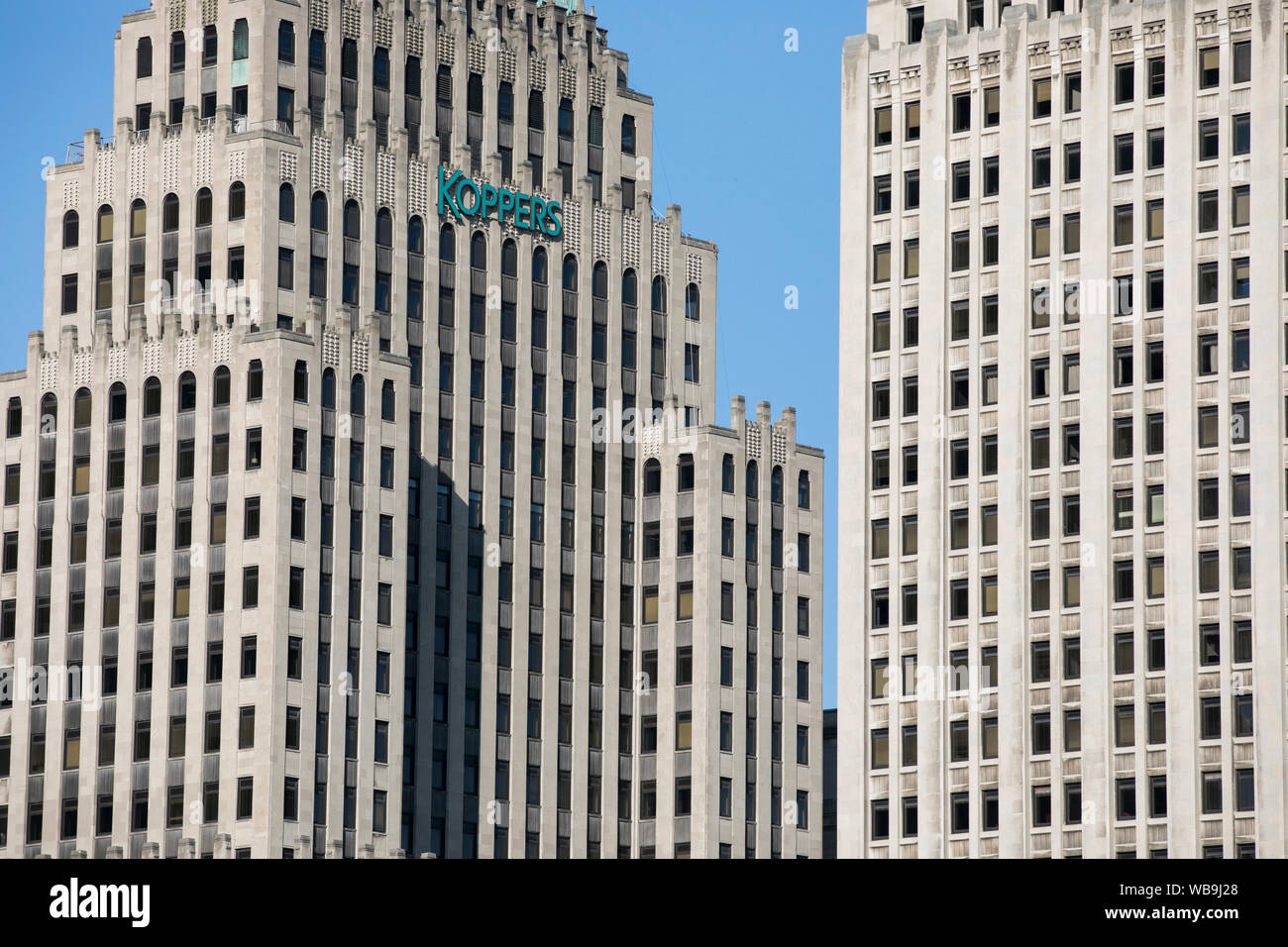 A logo sign outside of the headquarters of Koppers in Pittsburgh ...