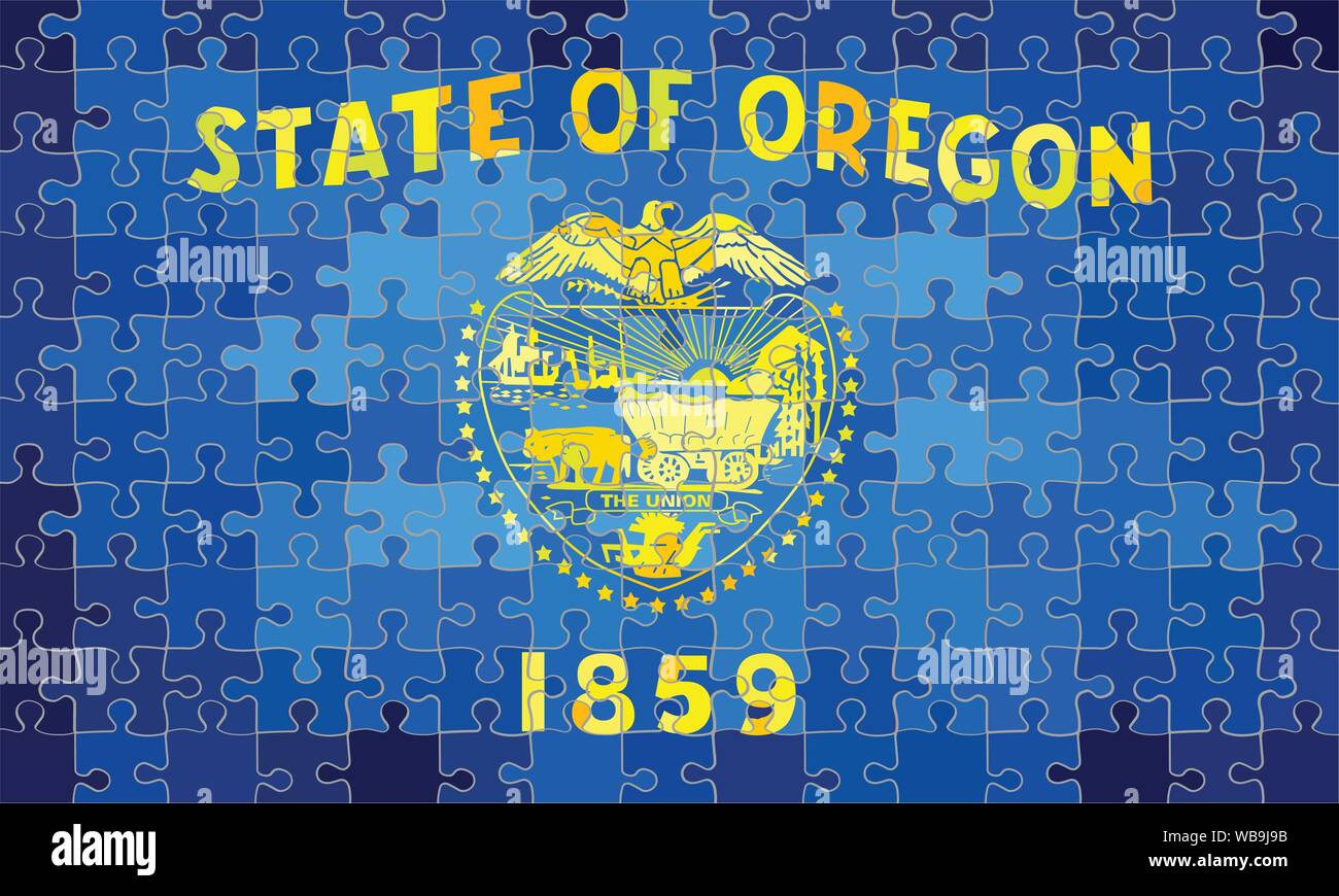 Oregon flag made of puzzle background - Illustration Stock Vector Image ...