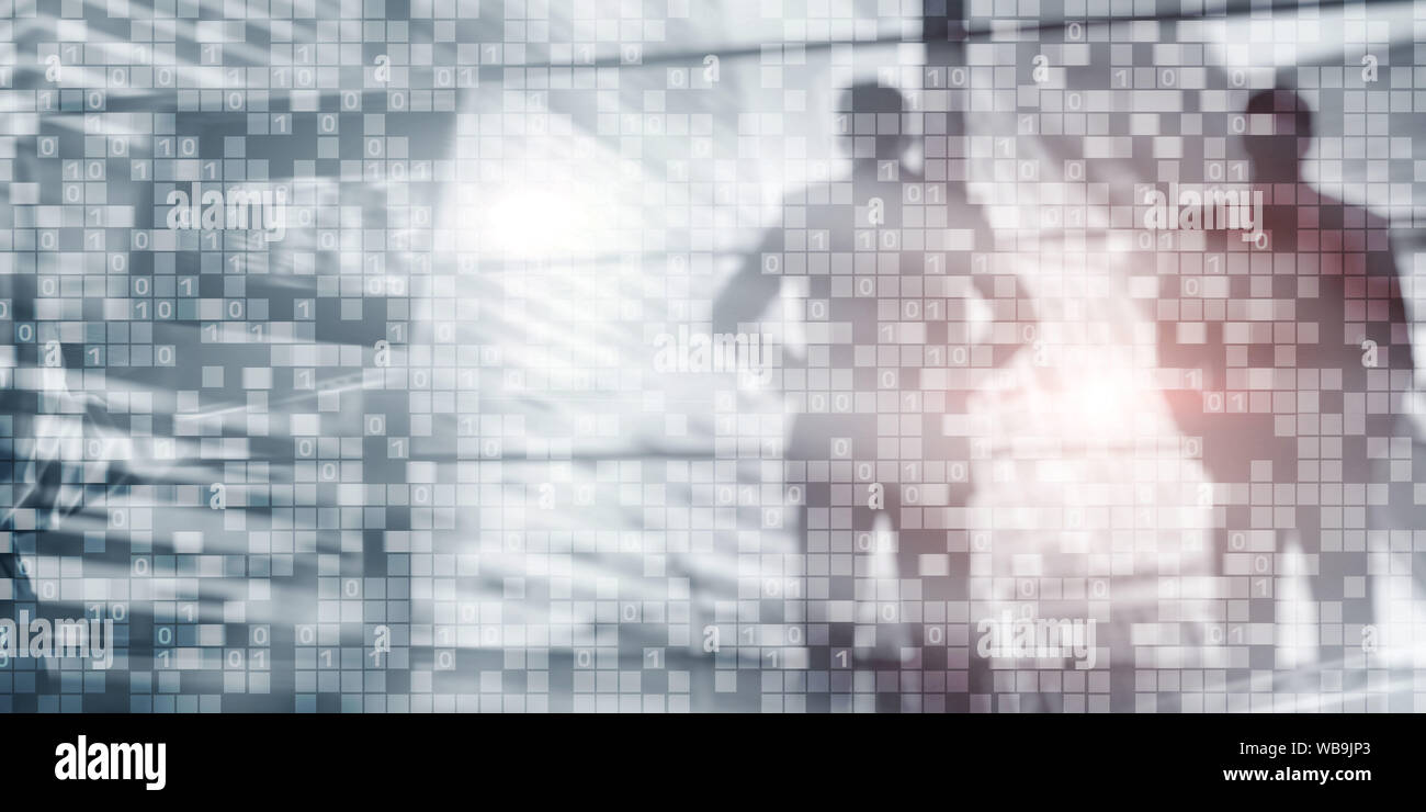 Digital Binary Code Business background. Matrix Abstract futuristic wallpaper Stock Photo - Alamy