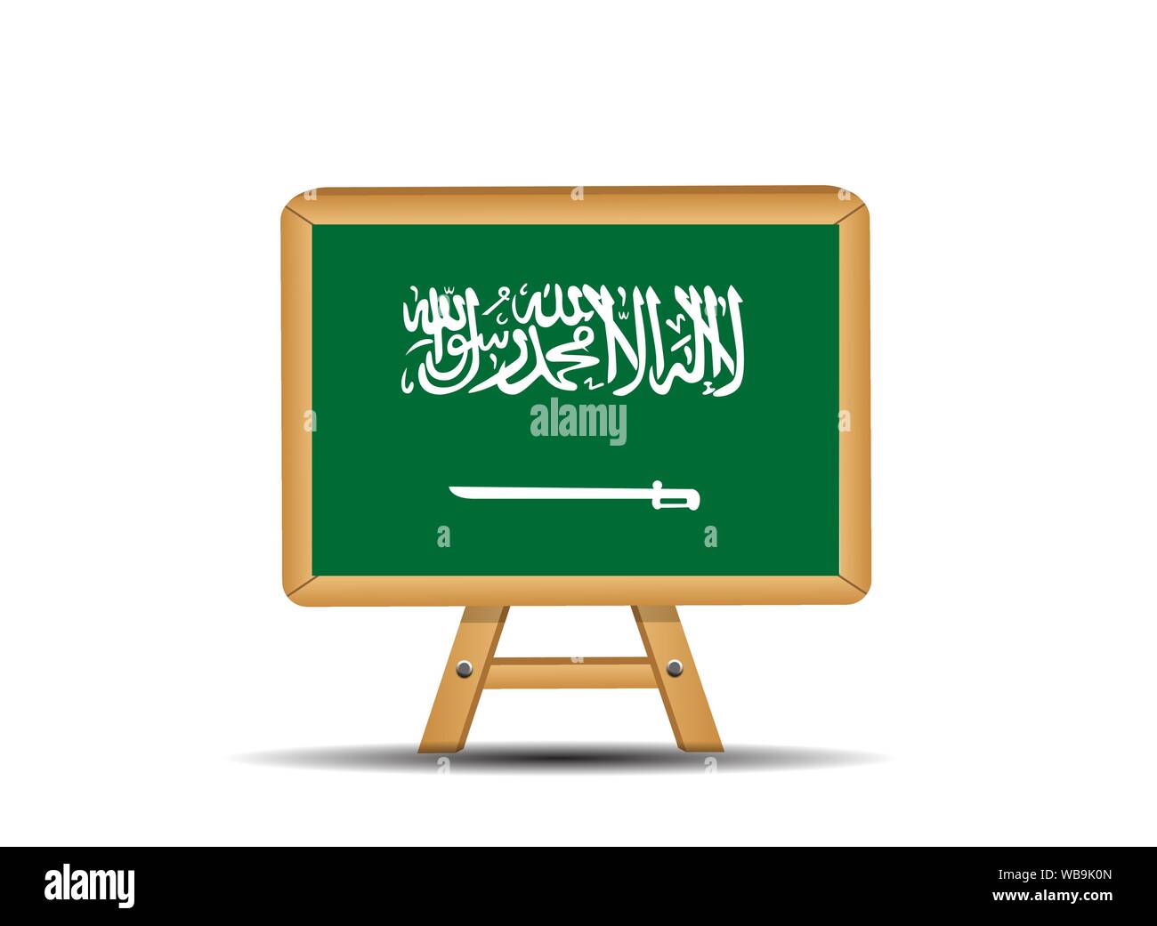 Green flag of saudi arabia with a sword. Vector Illustration. EPS10 ...