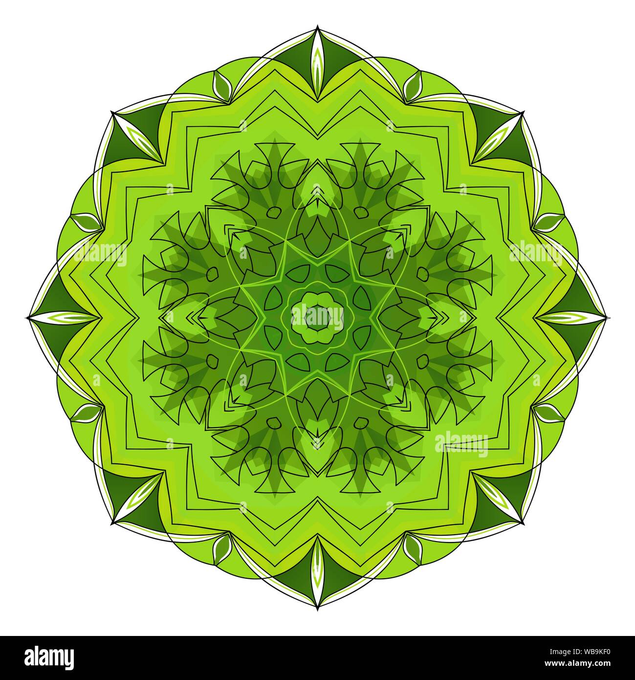 Green eight-pointed mandala Stock Vector Image & Art - Alamy
