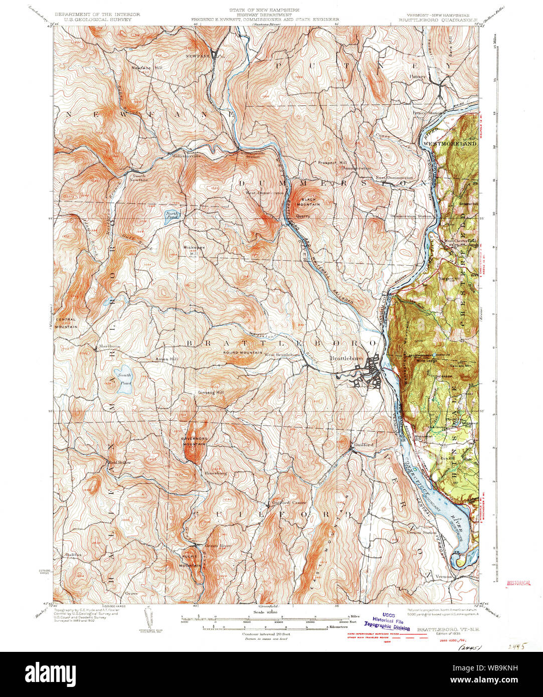 Map of brattleboro hi-res stock photography and images - Alamy